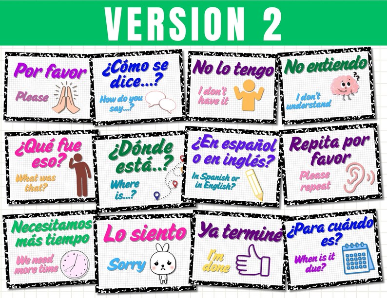 Spanish Classroom Phrases Poster Set, Printable Decor (digital Download ...