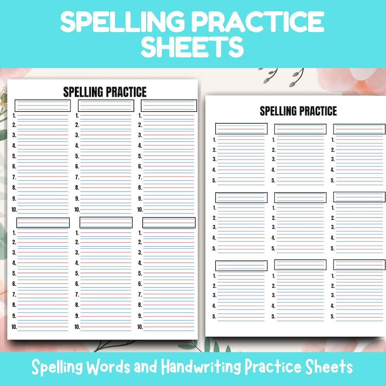 Spelling Practice Sheets With Guidelines L Spelling Word and ...