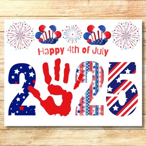 4th of July Handprint Art, Patriotic Keepsake (printable) - Etsy