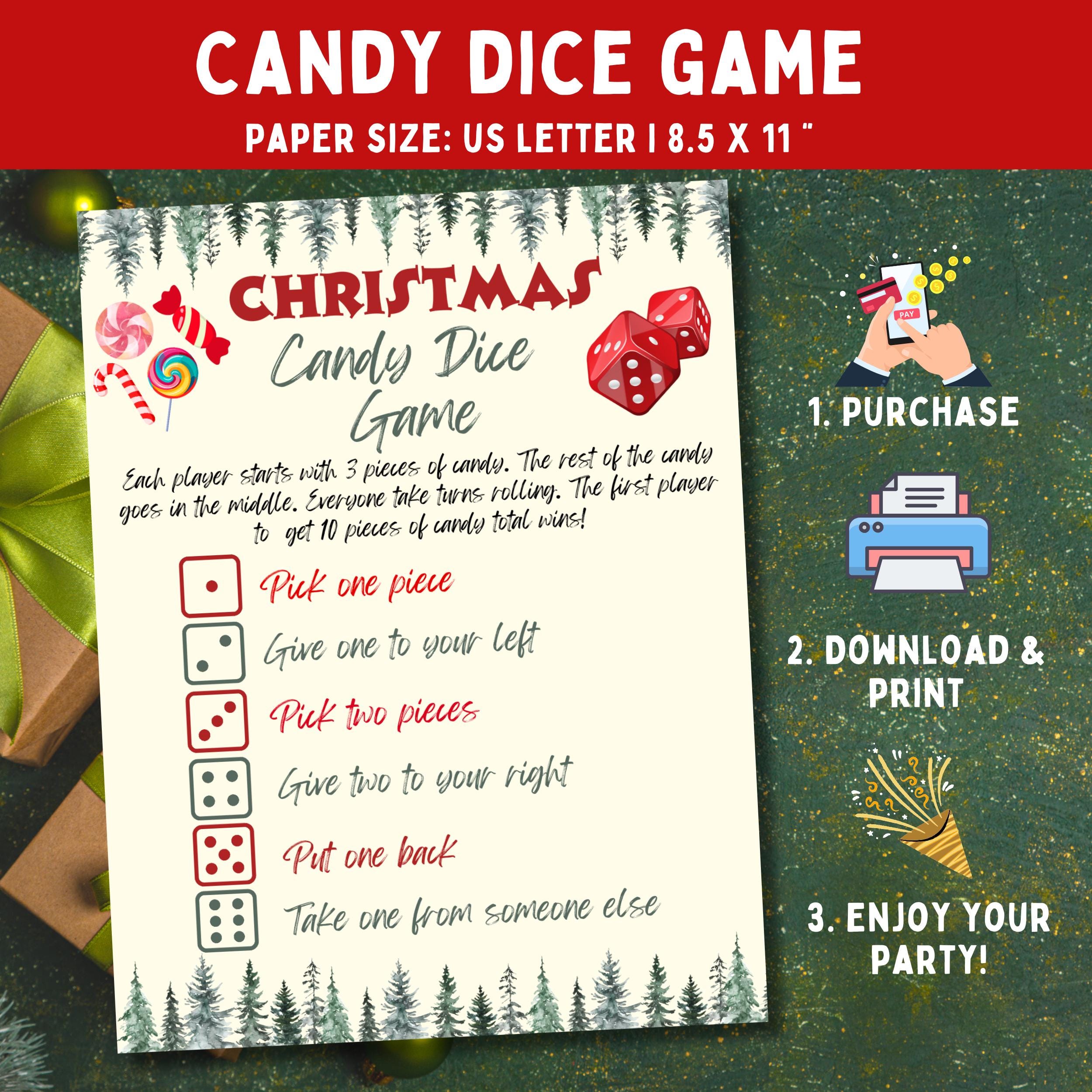 Christmas Candy Dice Game | Office Christmas Party Game | Christmas ...