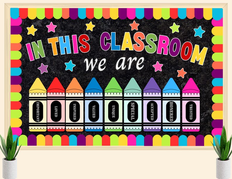 Crayon Classroom Bulletin Board Kit, New School Year Decor - Etsy