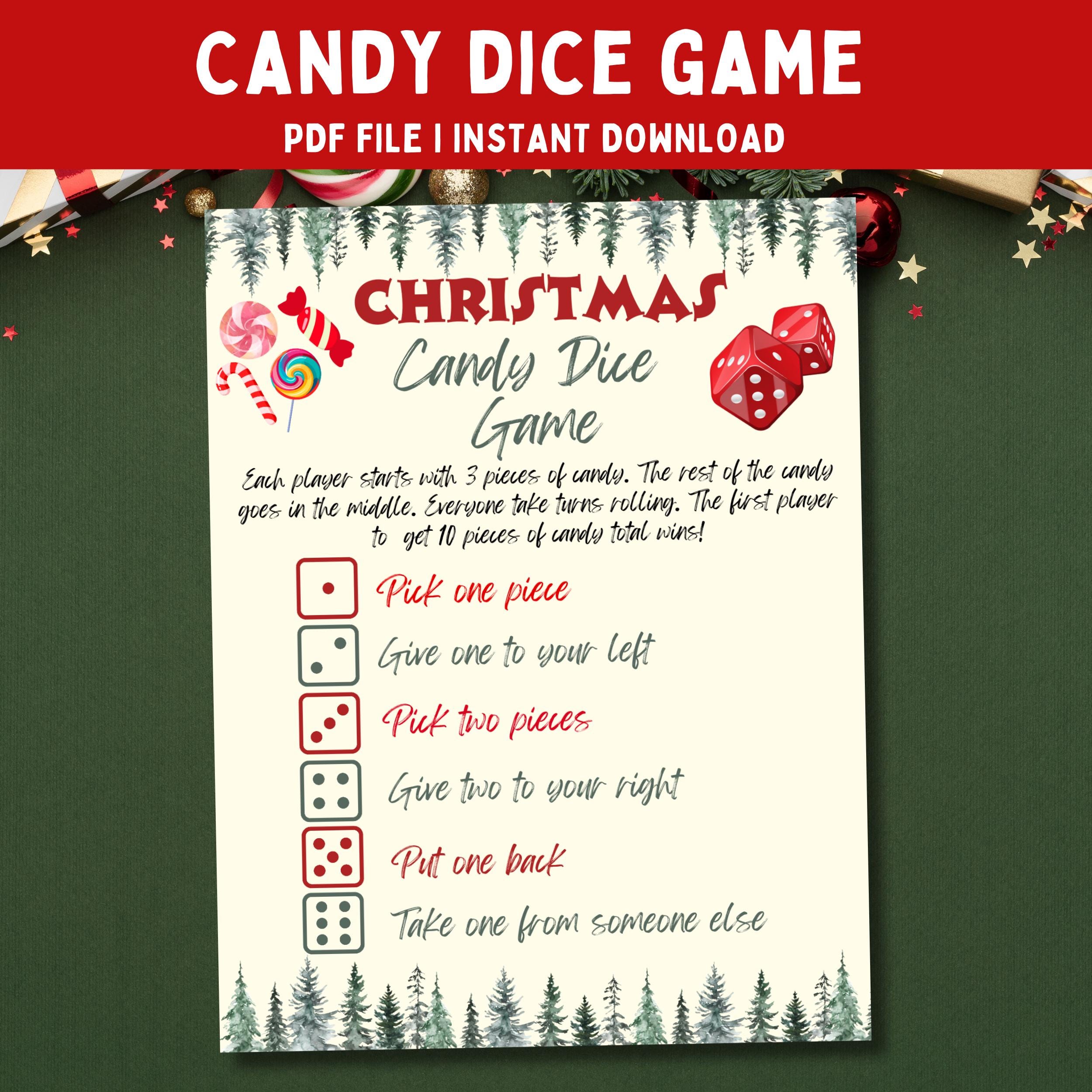 Christmas Candy Dice Game Office Christmas Party Game Christmas Family ...