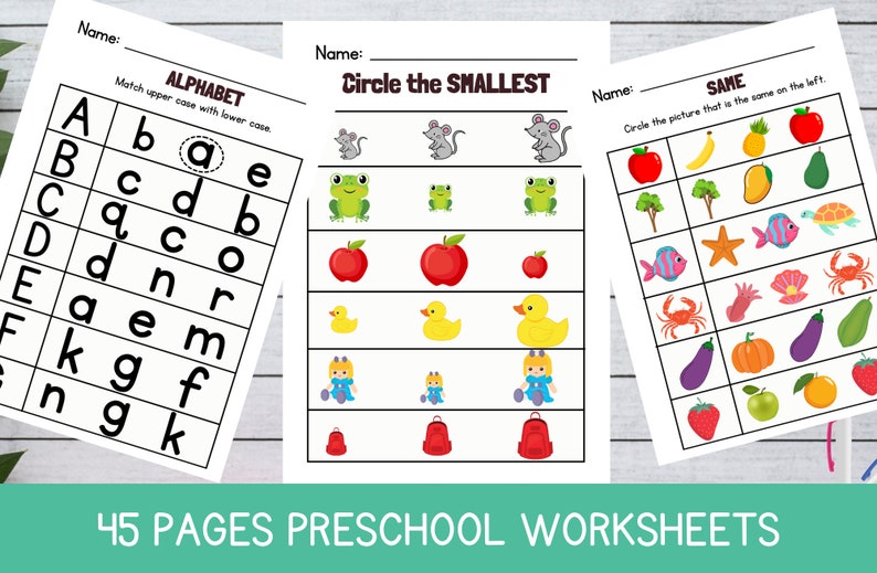 Printable Kindergarten Preschool Activity Educational Pages Preschool ...