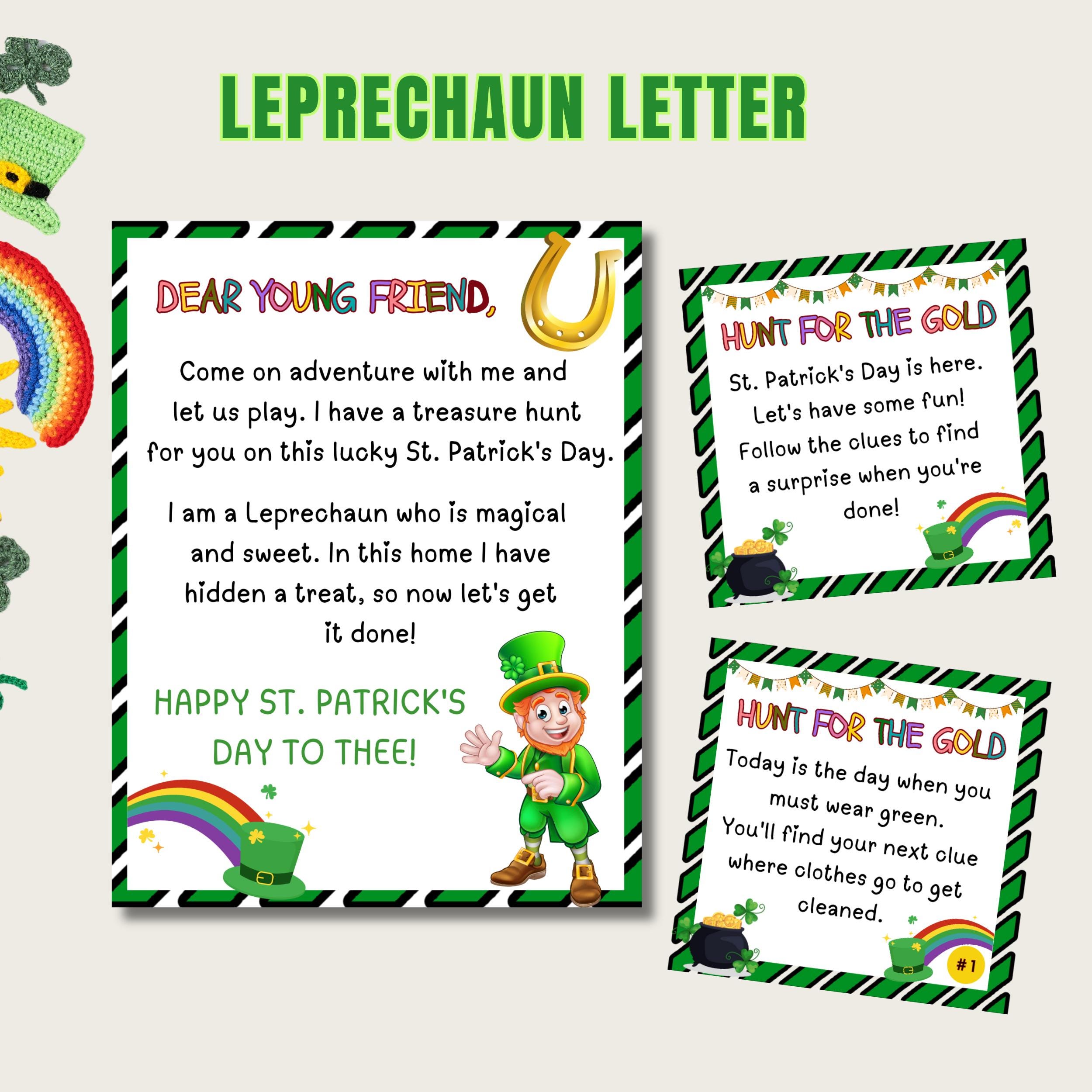 St Patricks Day Scavenger Hunt, Leprechaun Treasure Hunt (printable PDF ...