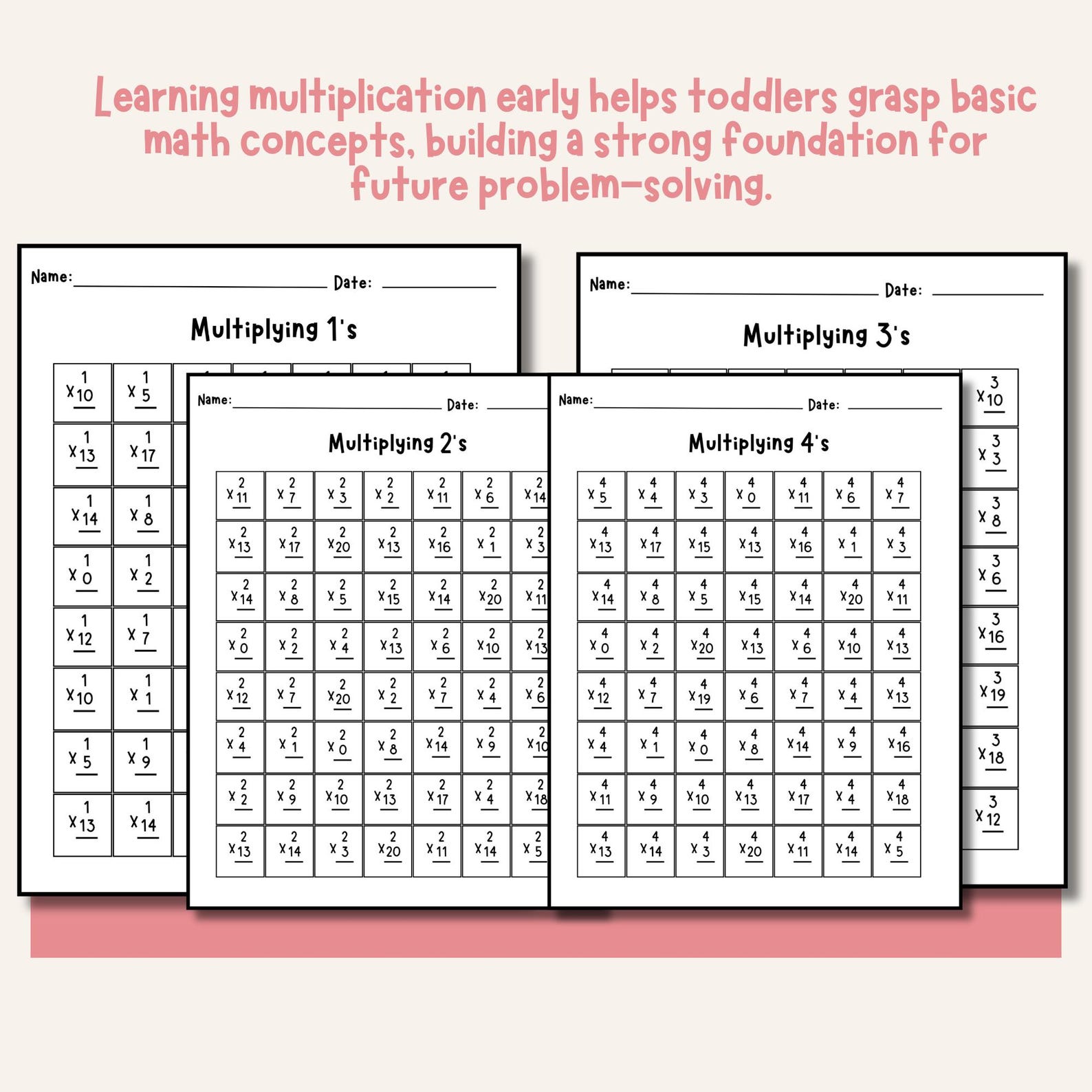24 Printable Multiplying Practice Worksheets. Numbers 1-12. 1st-4th ...