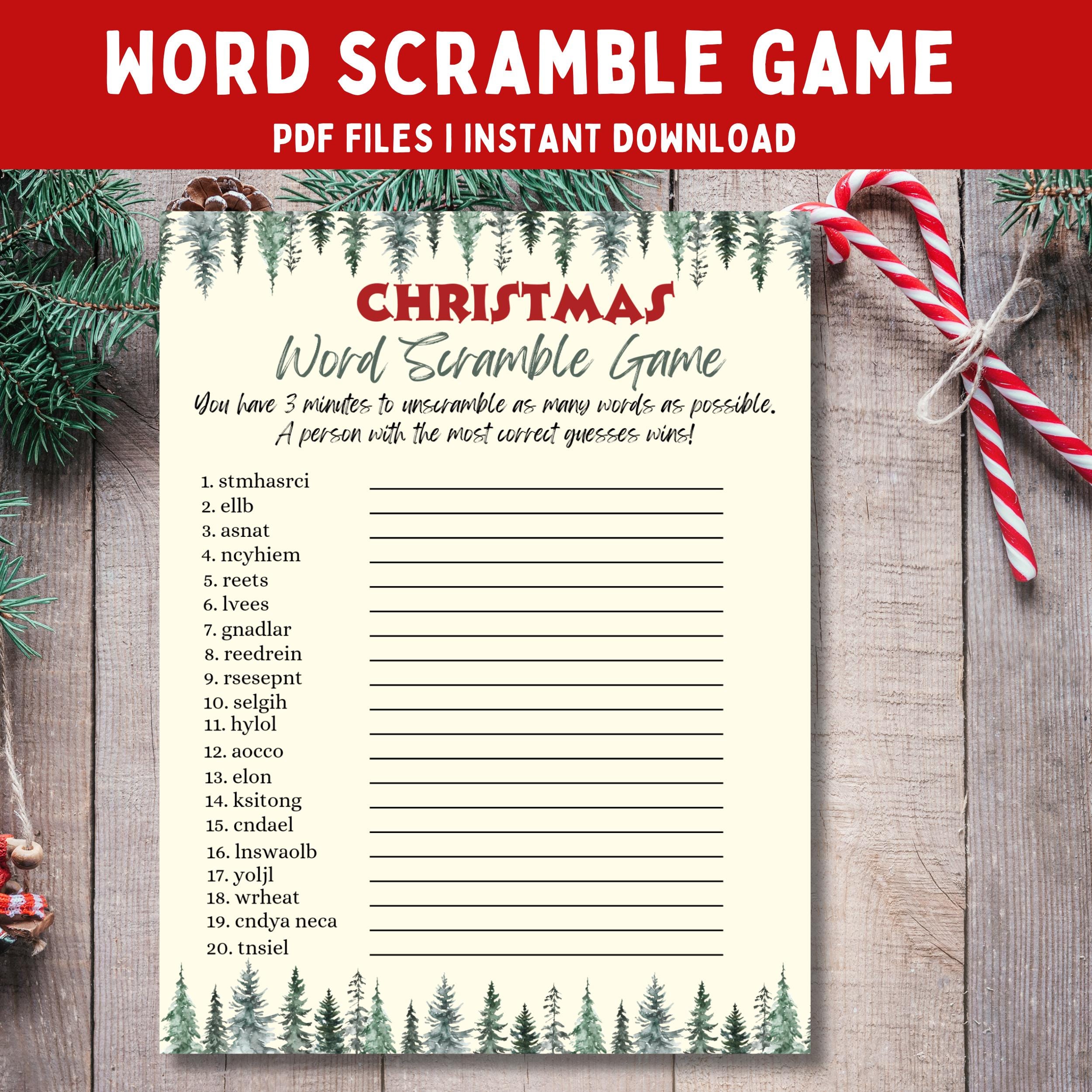 Christmas Word Scramble Game | Office Christmas Party Game | Christmas ...