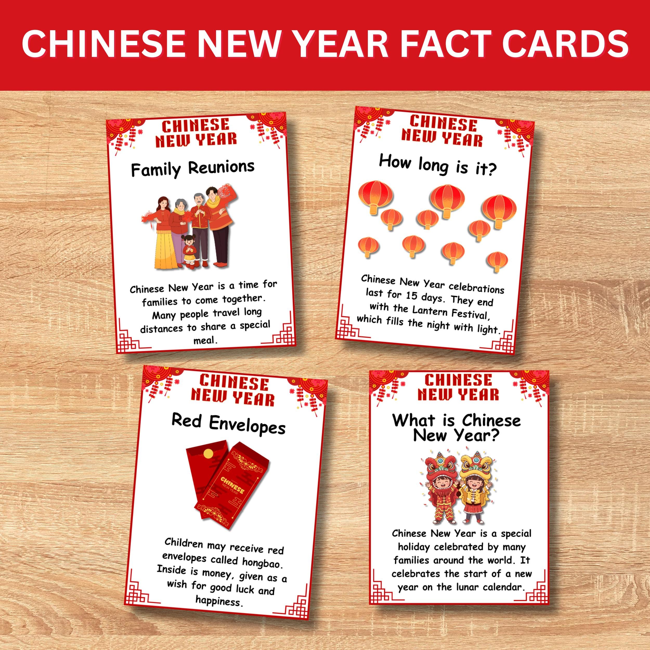 Chinese New Year Fact Cards | Kids Learning, Cultural Activities (PDF ...