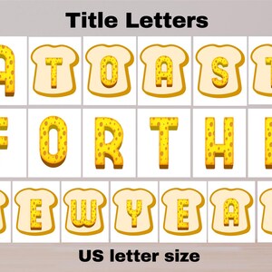 New Year Bulletin Board Kit, Toast Theme (printable & Editable) - Etsy