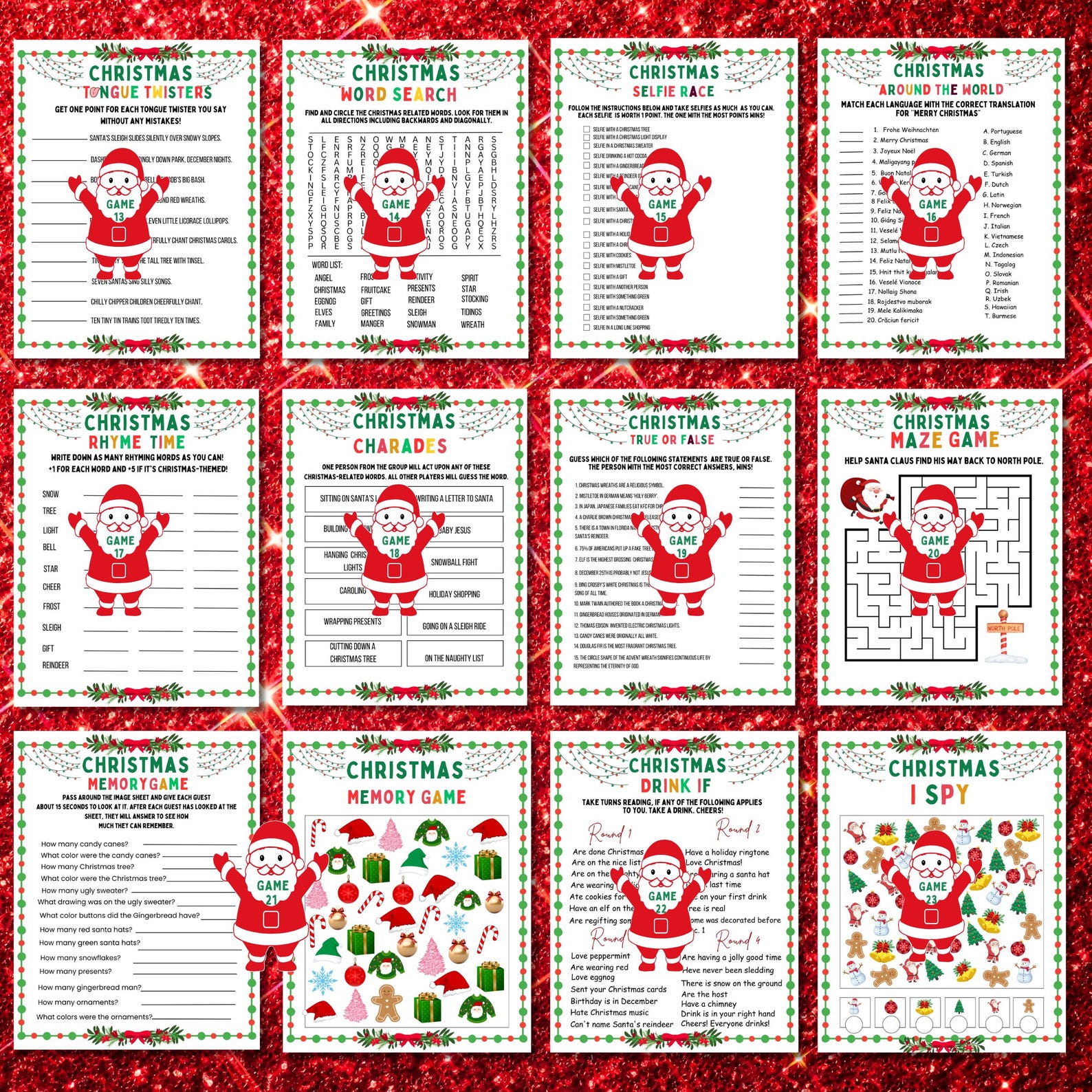 50 Christmas Games Bundle | Printable Holiday Party Games (PDF) - Etsy