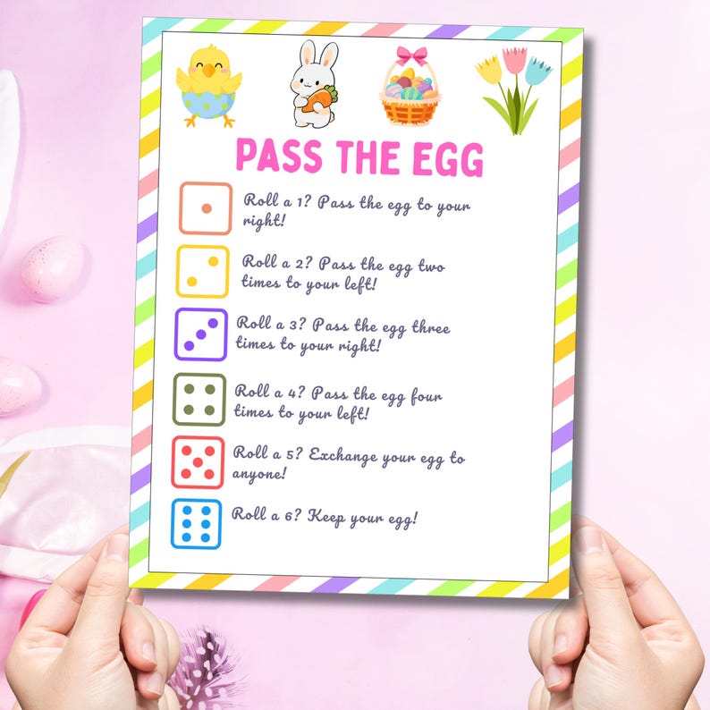 Easter Dice Game | Pass the Egg Party Game (digital Download) - Etsy