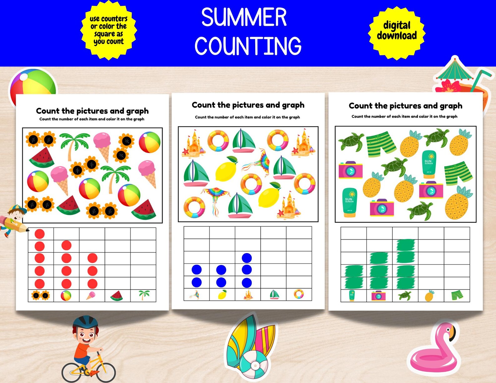 Summer Worksheet Bundle | Preschool Worksheets, Kindergarten Worksheets ...