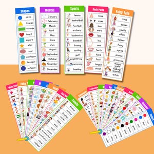 40 Themed Writing Center Flash Cards, Kids English Sight Words - Etsy