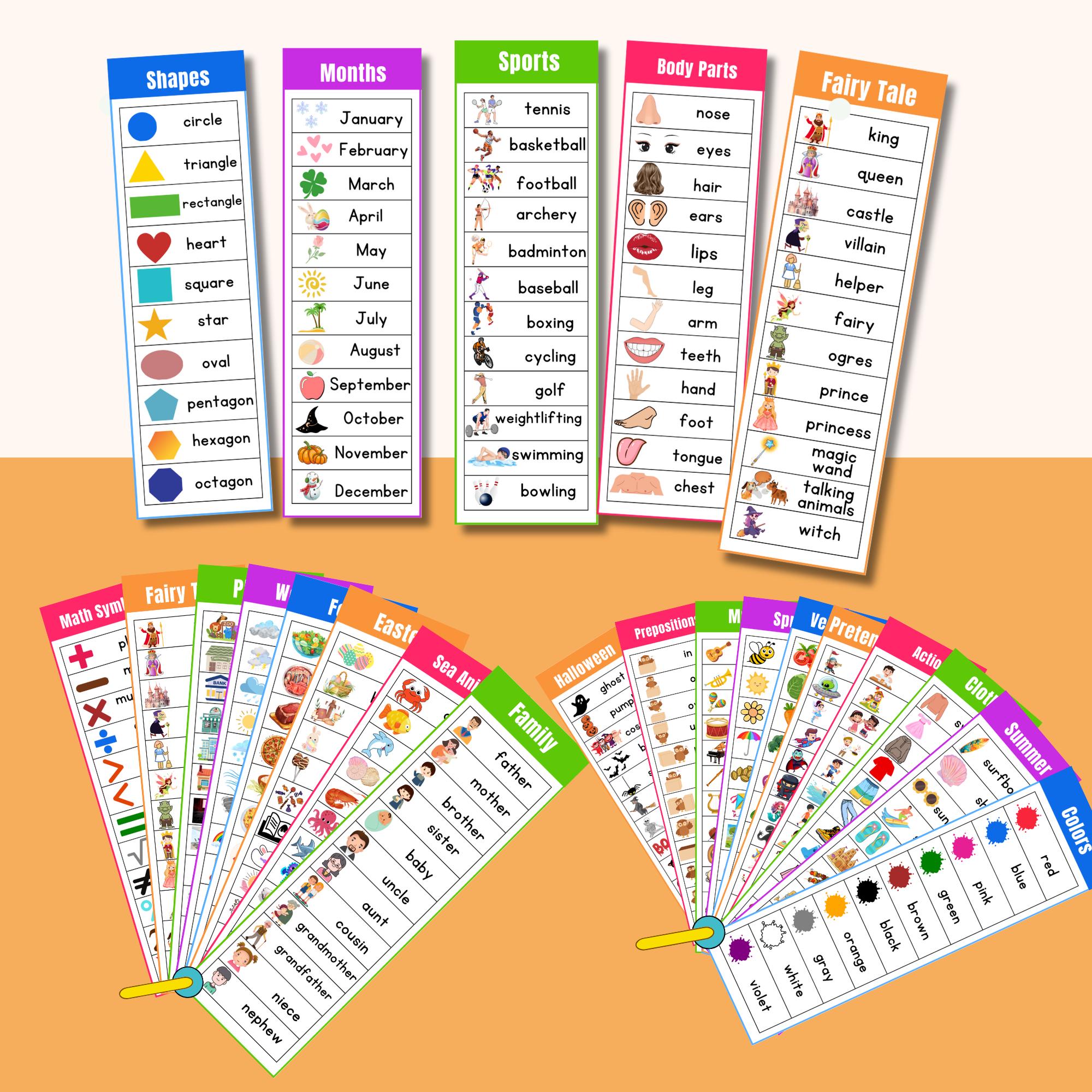 40 Themes Writing Center Flash Cards, English Sight Words Lists, Kids ...