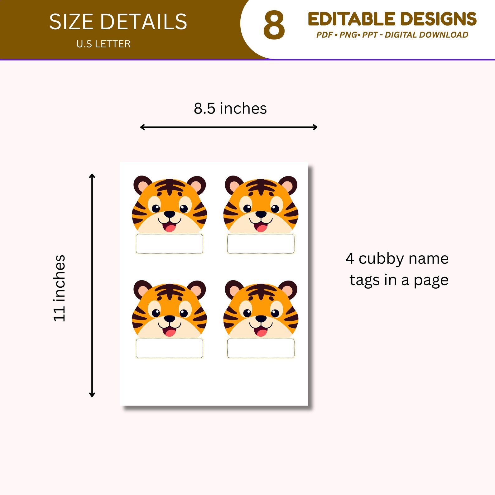 Safari Cubby Name Tags | Editable Jungle Animal Classroom Labels ...