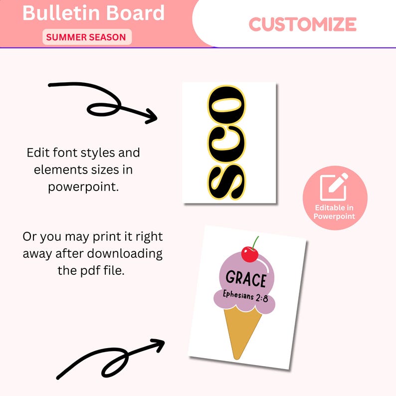 Summer Bulletin Board Kit Christian Classroom Decor Printable and ...