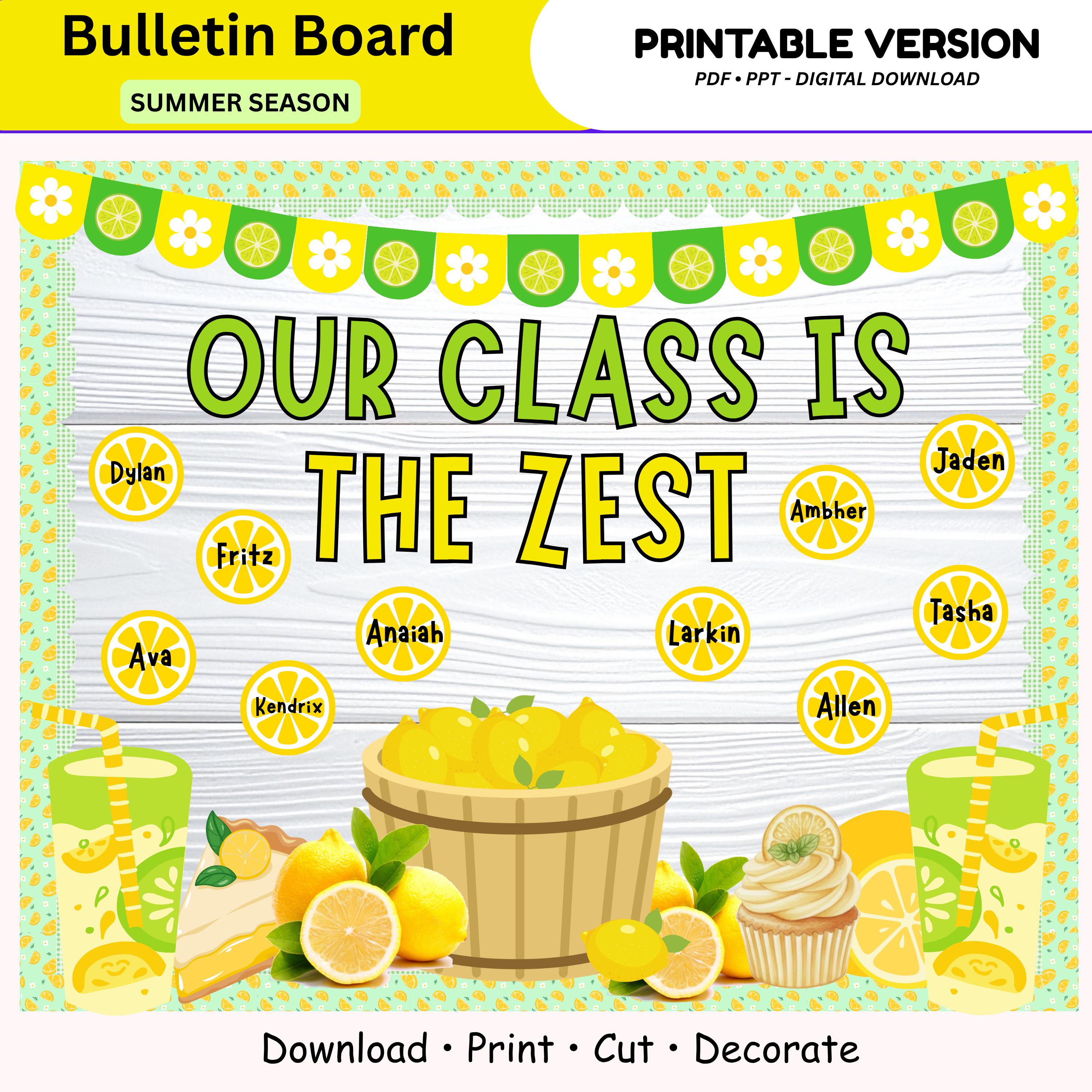 Lemon Bulletin Board |summer Classroom Decor, Kindness Theme (digital ...
