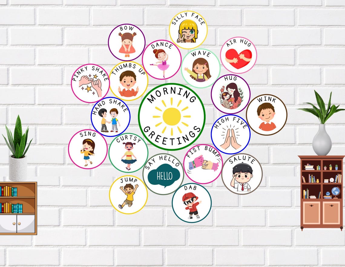 Classroom Morning Greetings Poster Set, 38 Pages (printable PDF & PNG ...