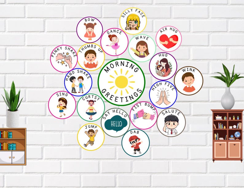 Classroom Morning Greetings Poster Set, 38 Pages (printable PDF & PNG ...