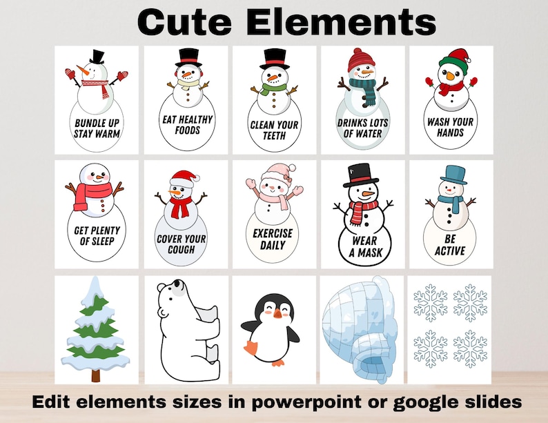 Winter Healthy Habits Bulletin Board Kit (printable & Editable) - Etsy