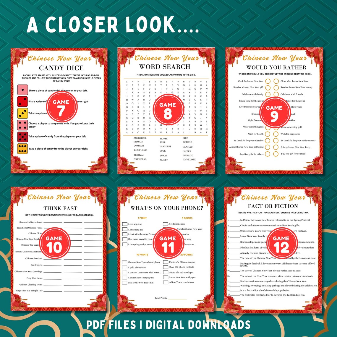 Chinese New Year Games Bundle, Chinese New Year Games for Families ...