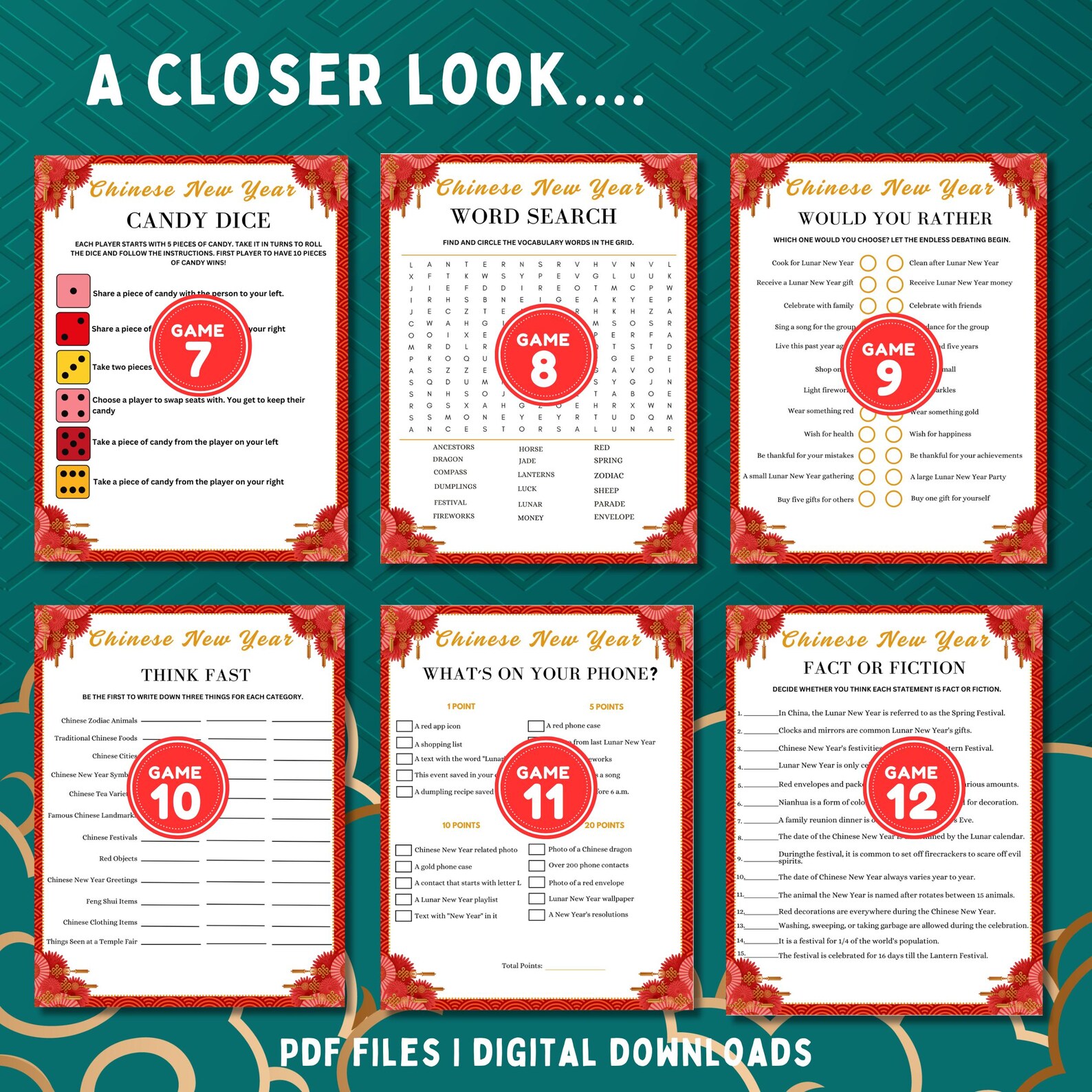 Chinese New Year Games Bundle, Chinese New Year Games for Families ...