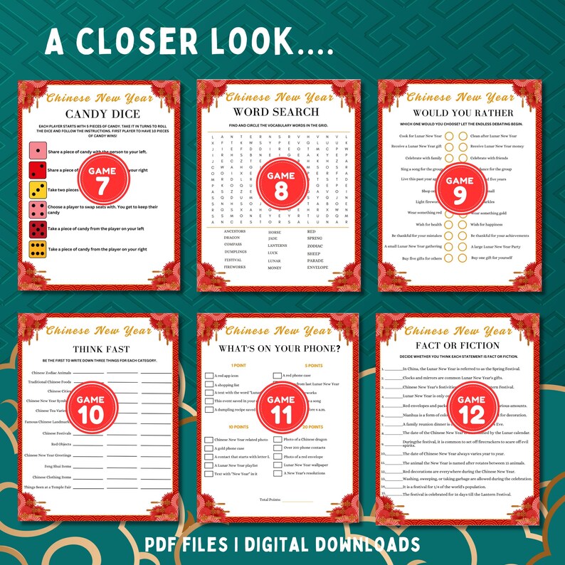 Chinese New Year Games Bundle, Chinese New Year Games for Families ...