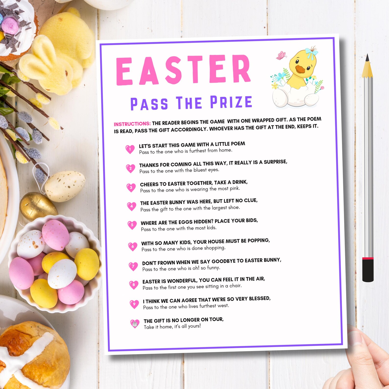 Printable Easter Pass the Prize Game, Family Party (digital Download ...
