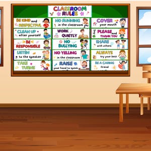Printable Classroom Rules Posters |classroom Decor | Behavior Rules ...