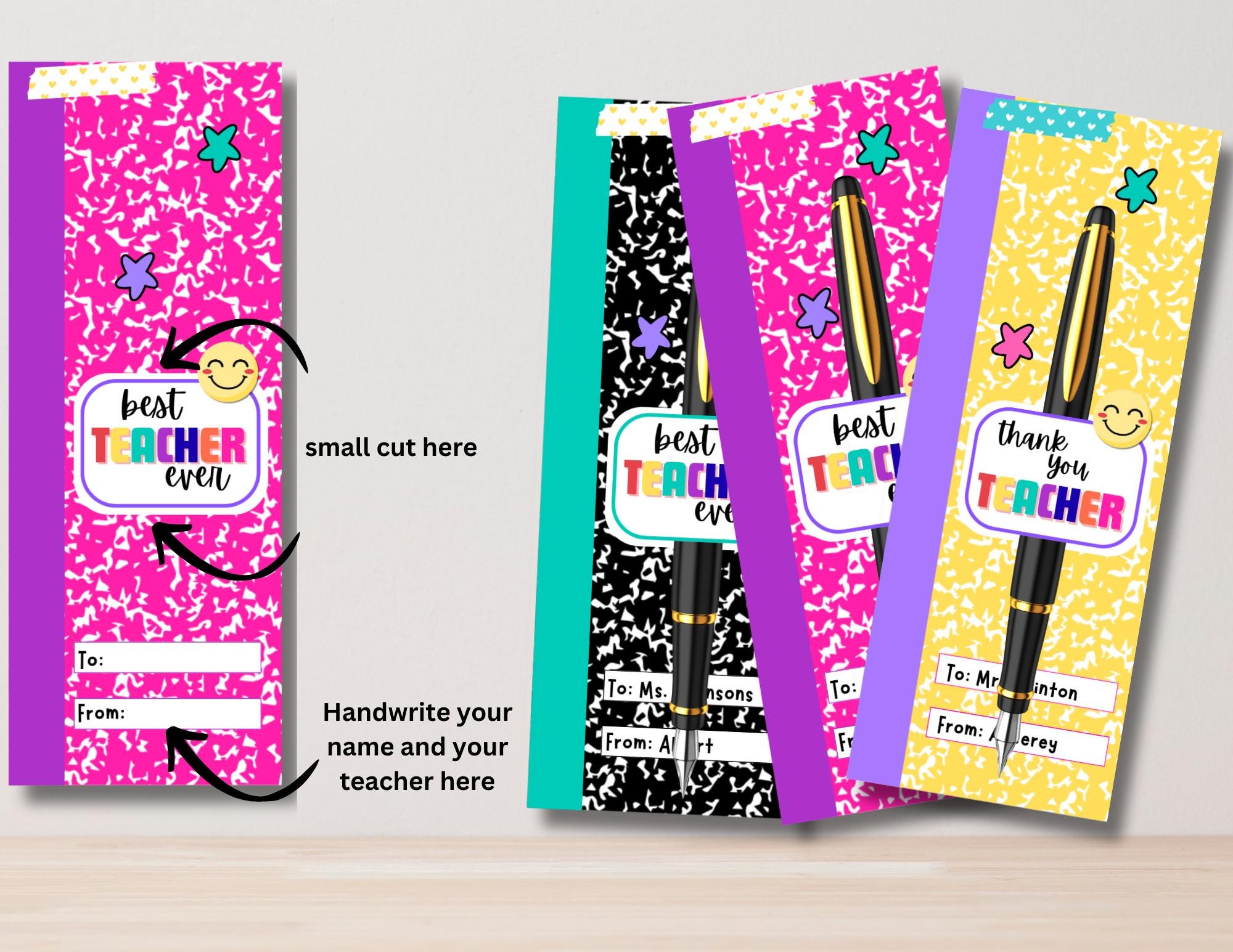 Teacher Appreciation Pen Sleeve, Printable Pen Holder (digital Download ...