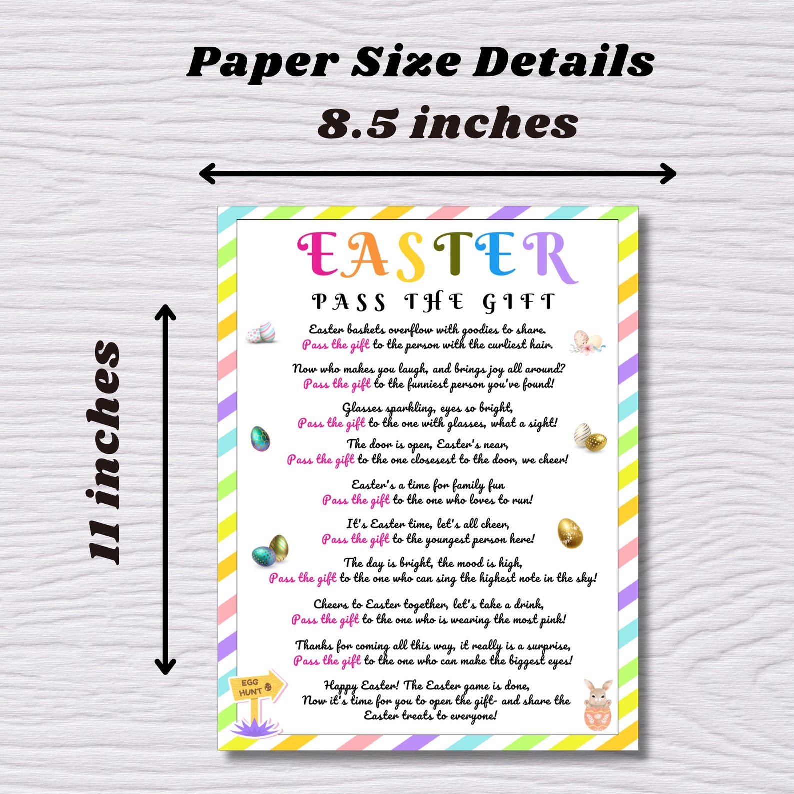 Printable Easter Pass the Prize Game, Kids and Adults (digital Download ...