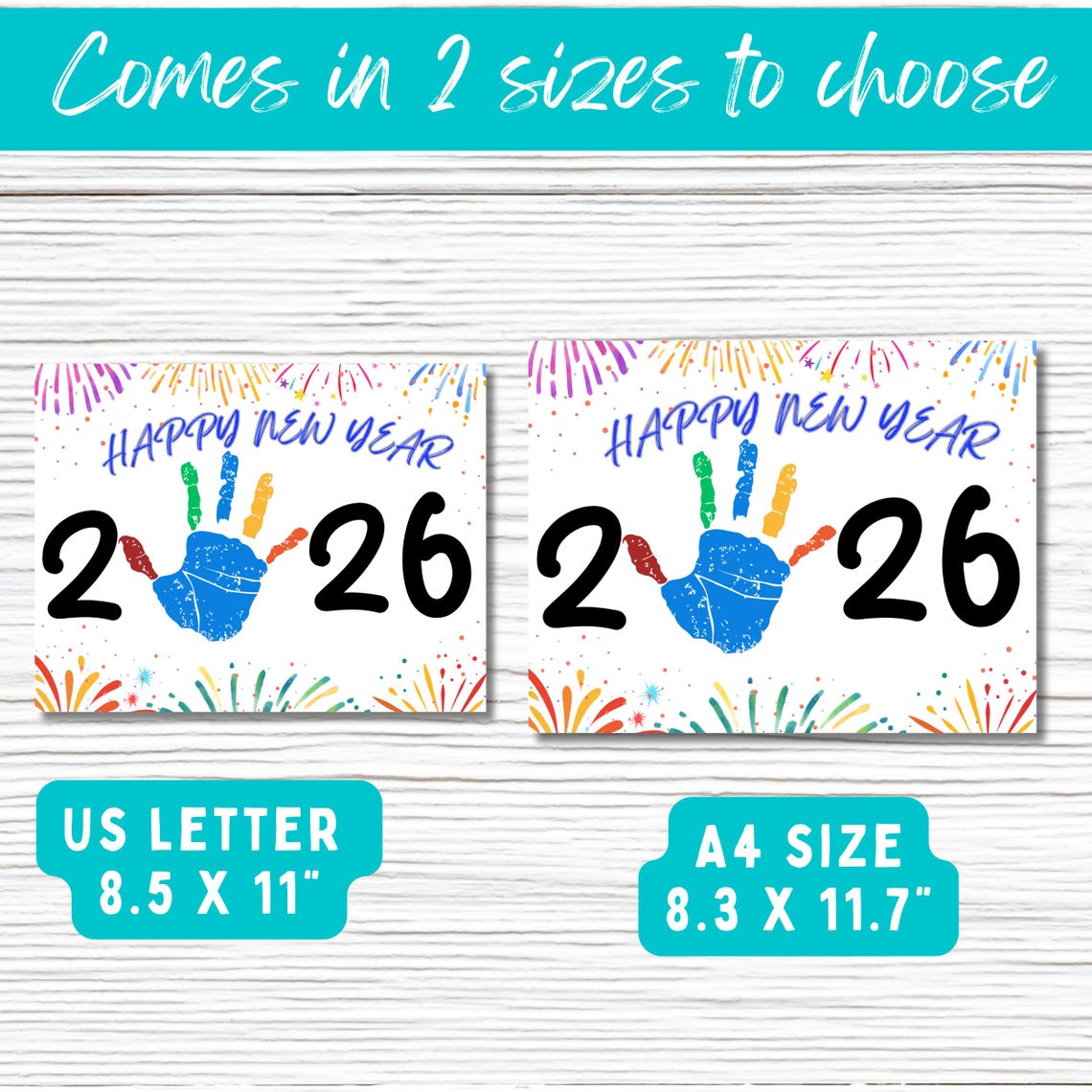 NEW YEAR Handprint Craft for Kids, Keepsake 2026, Happy New Year's Eve ...