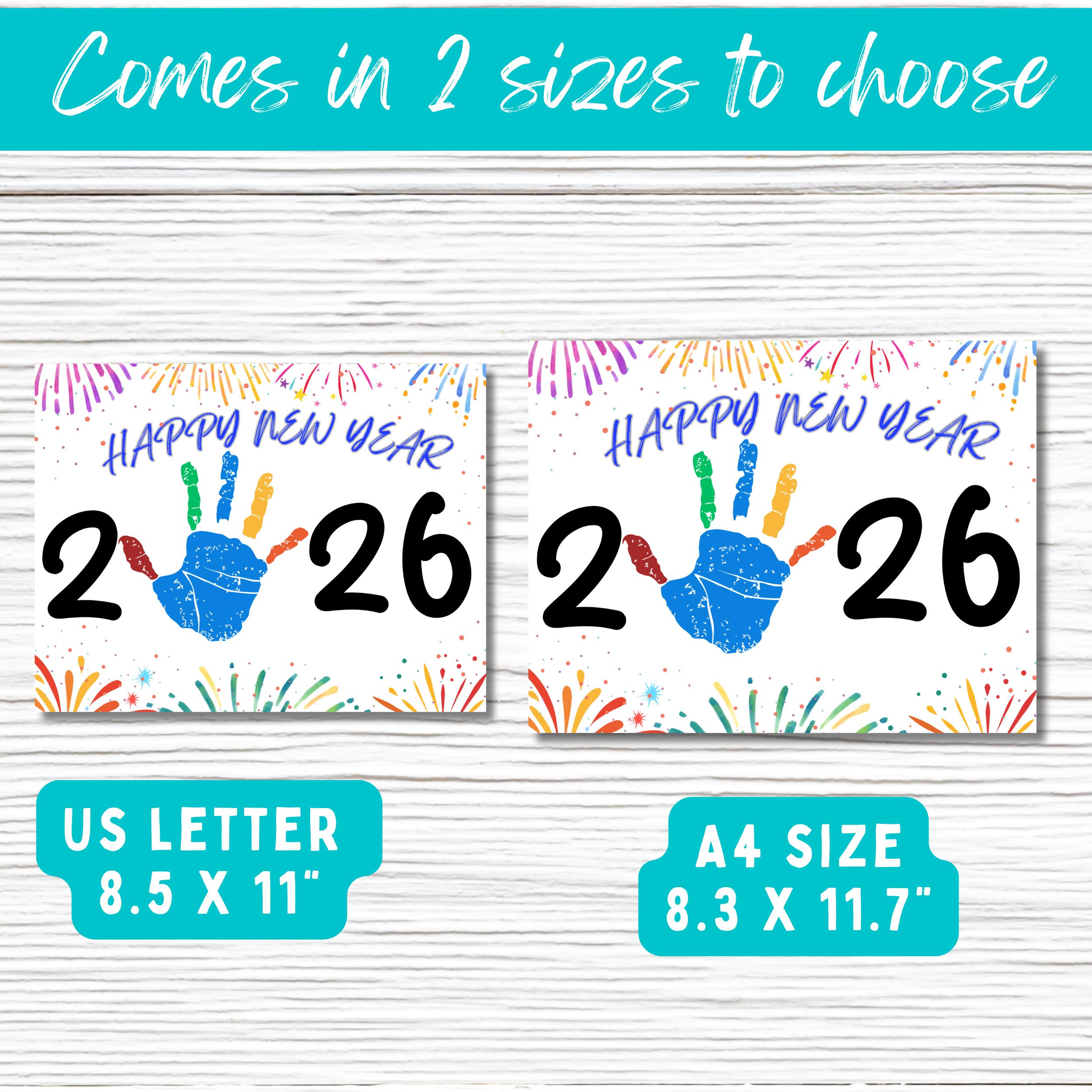 NEW YEAR Handprint Craft for Kids, Keepsake 2026, Happy New Year's Eve ...