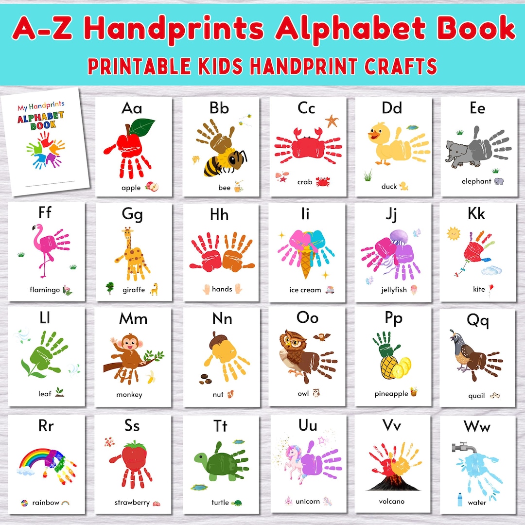 Alphabet Handprint Book, Alphabet Handprint Art,daycare Preschool ...