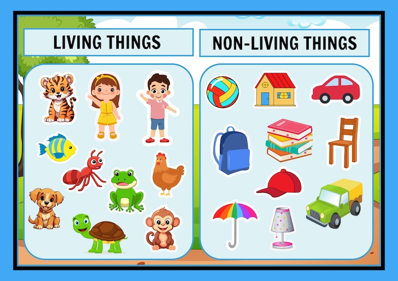 Buy Living & Non-living Things Sort – Nature Learning Game (printable ...