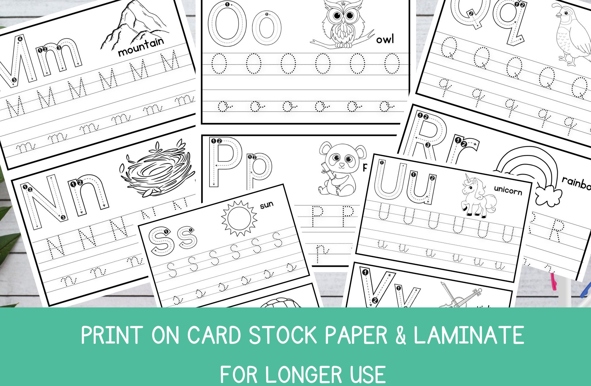 ABC Phonics Tracing Cards Flash Cards Phonics Alphabet Tracing With ...