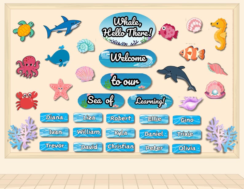 Ocean Classroom Door Decor Kit, Under the Sea Bulletin Board - Etsy