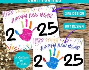 NEW YEAR Handprint Craft for Kids, Keepsake 2025, Happy New Years Eve ...