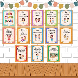 Daycare Classroom Rules Poster Set | Playroom Decor (PDF, PNG) - Etsy