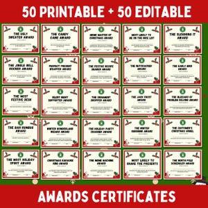 Christmas Office Awards, Holiday Employee Awards, Christmas ...