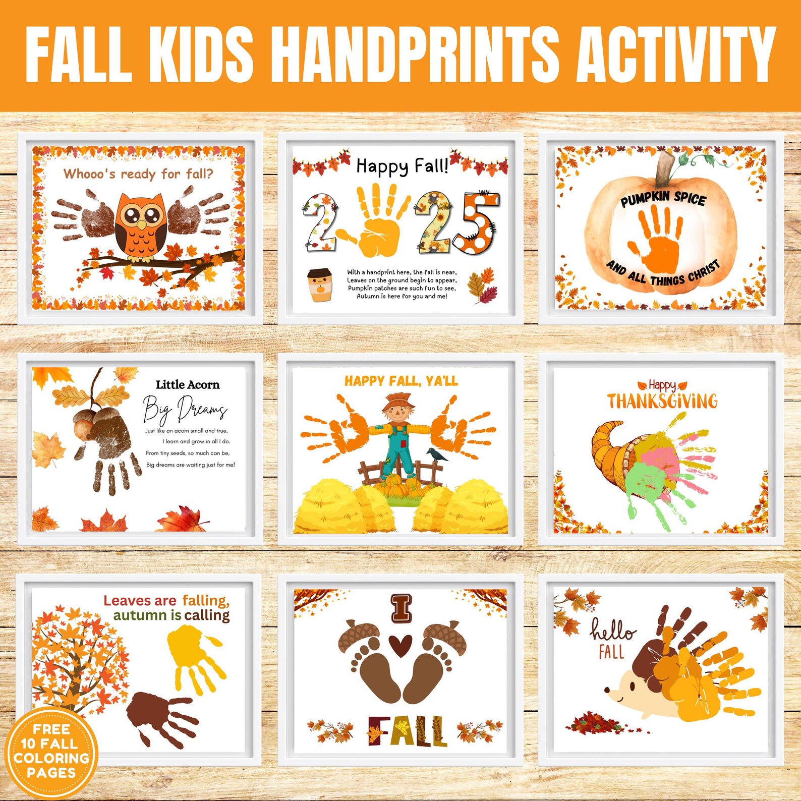 Fall Handprint Art | Kids Autumn Craft, Keepsake (digital Download) - Etsy