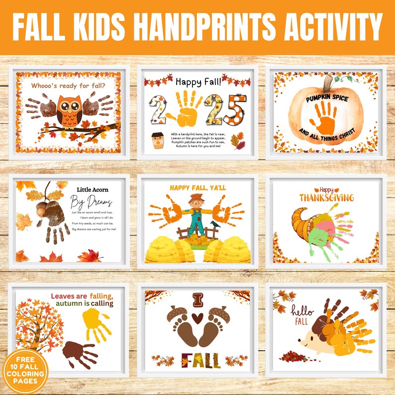 Fall Handprint Art | Kids Autumn Craft, Keepsake (digital Download) - Etsy