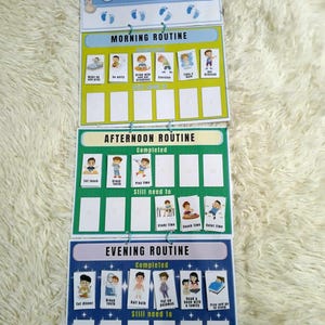 Boy Daily Routine Chart Printable, Morning, Afternoon, Evening Bedtime ...