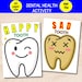 Sad and Happy Tooth, Dental Health Printable Worksheet for Toddlers ...