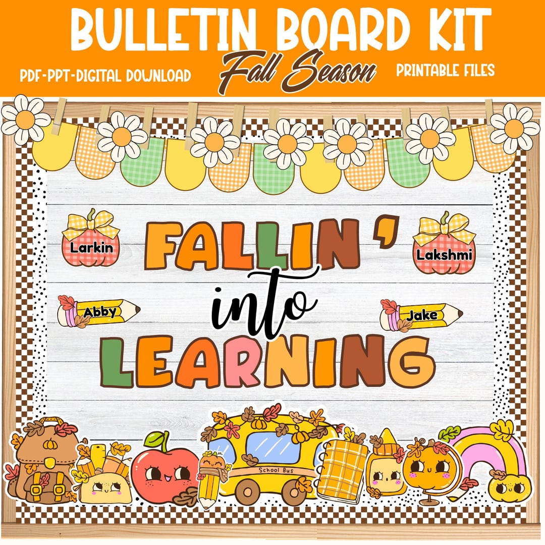 Fallin' Into Learning Bulletin Board Kit | Autumn Classroom Decor ...