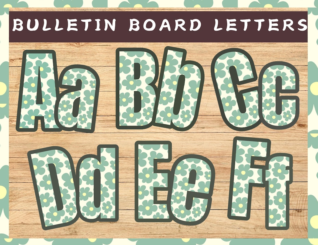 Nature Sage Green Bulletin Board Letters | Classroom Decor (PDF) - Etsy