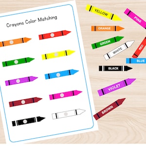 Color Matching Game, Busy Book Printable, Crayons Color Matching, Color ...