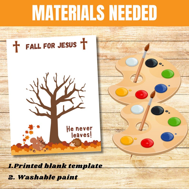 Fall Bible Fingerprint Craft, Christian Sunday School (printable) - Etsy