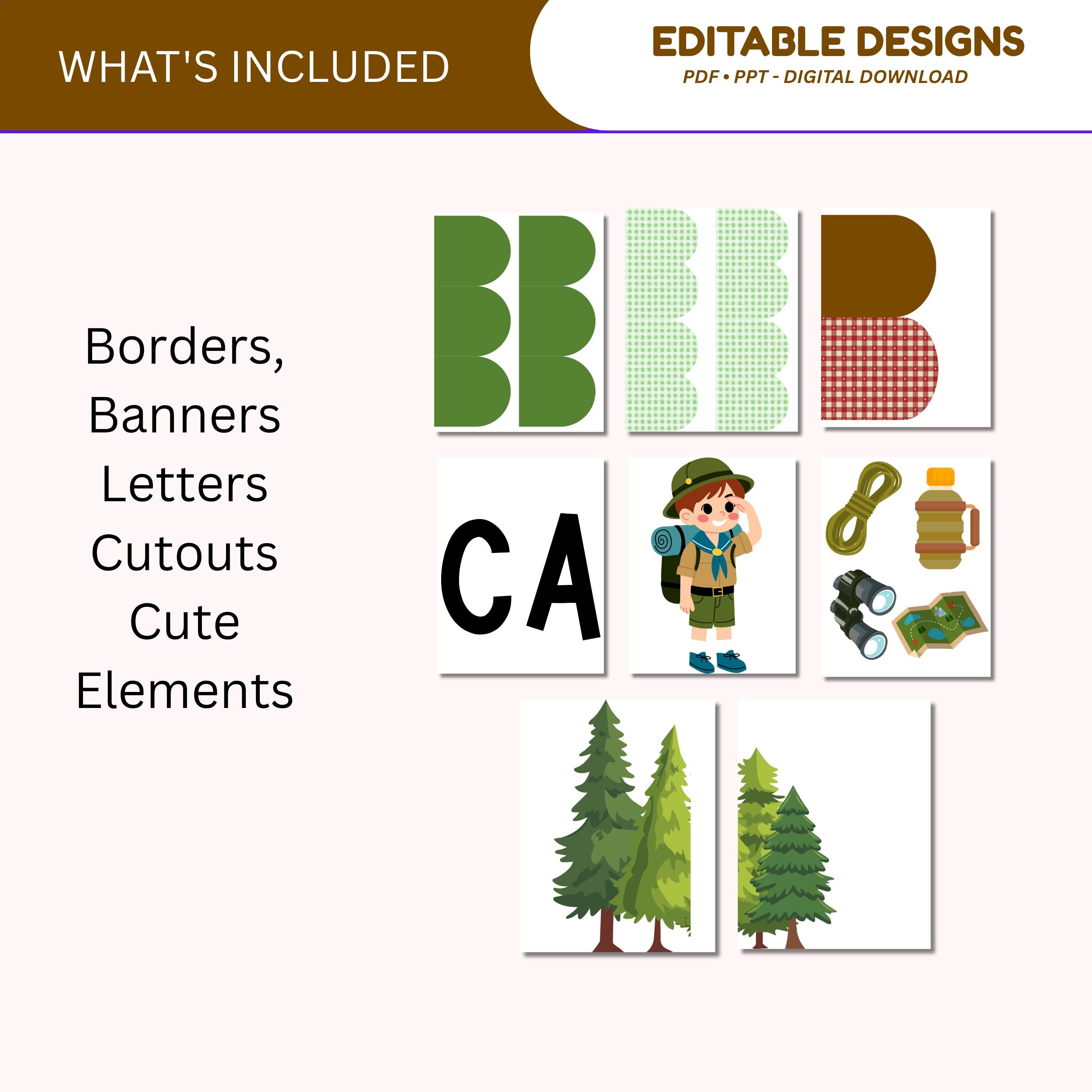 Summer Camp Bulletin Board Kit | Camping Classroom Decor (digital ...