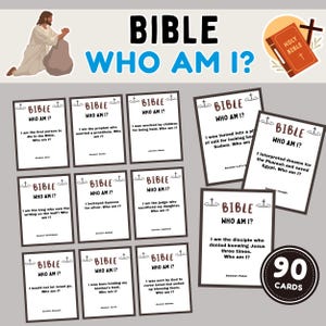 Bible Who Am I Trivia Cards, Printable Christian Party Game for Kids ...