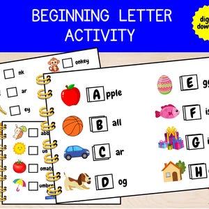 Beginning Sounds, Printable Alphabet Game, Preschool Curriculum ...